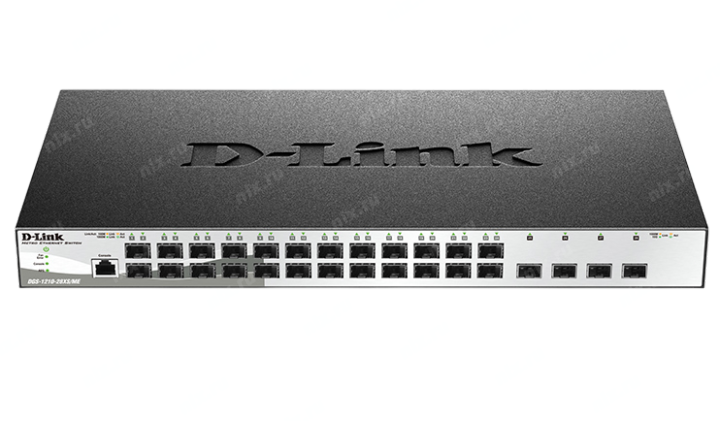 DGS-1210-28XS/ME/C1A D-Link Управляемый L2 коммутатор/ Управляемый L2 коммутатор, 24x1000Base-X SFP, 4x10GBase-X SFP+,