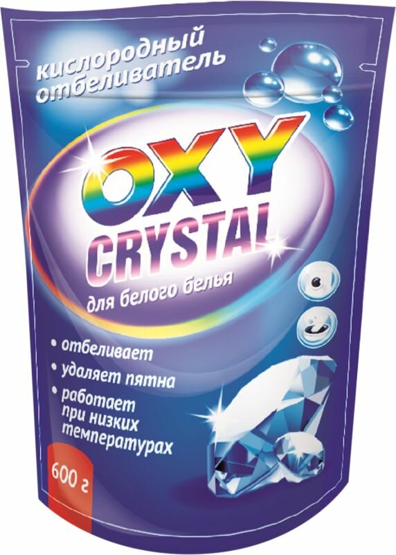 Отбеливатель для белого белья Oxy Crystal Кислородный 600г