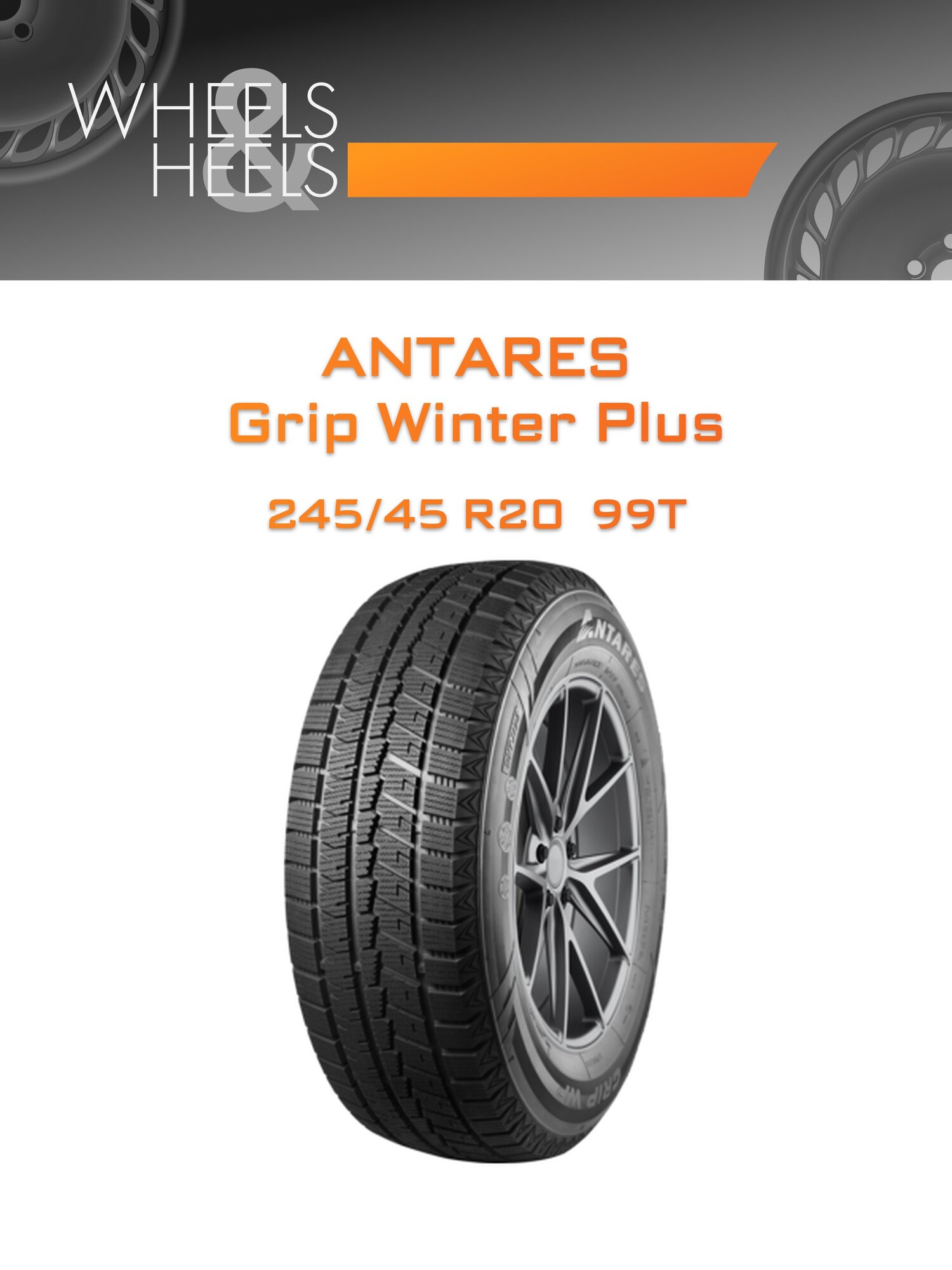 Шина автомобильная Antares Grip Winter Plus 245/45 R20 99T WINTER, зимняя, универсальная
