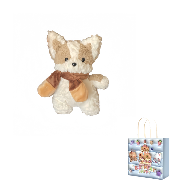 Подарочная сумка унисекс LOGISTAR с рисунками животных, 35CM EU, Scarf Corgi Puppy