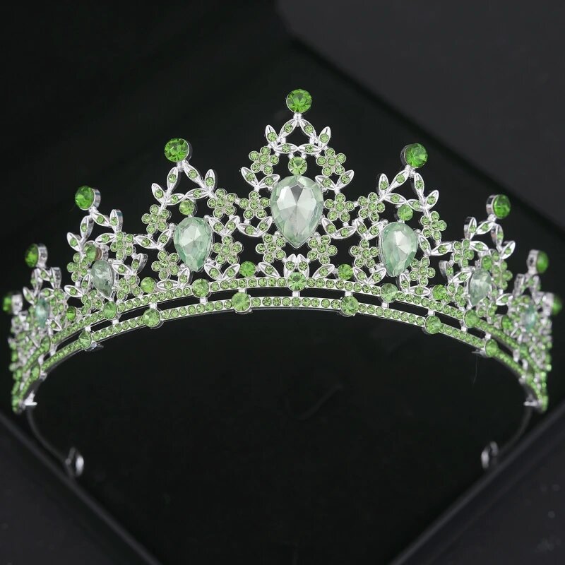 Хрустальная корона для волос Изумрудный, Green3