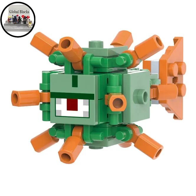 Аниме фигурок Конструктор , Майнкрафт/Minecraft (4.5см, пакет) Guardian-R590-FunHoeo