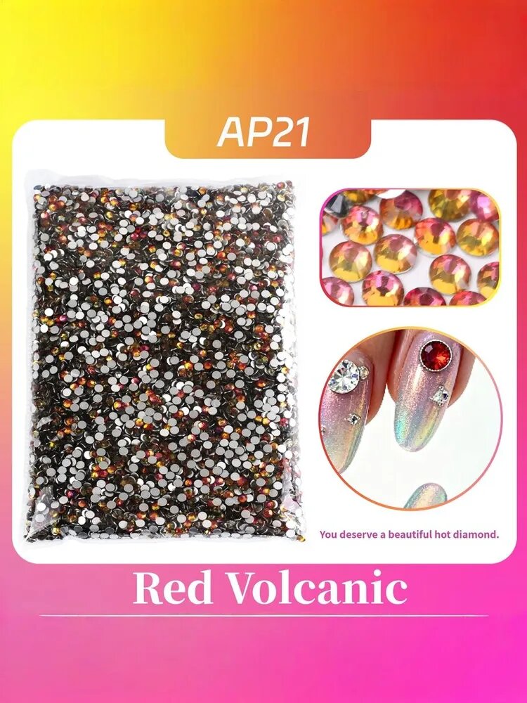 14400 штук Red Volcanic SS16 Silver Base большие упаковки оптом высококачественные холодные стразы