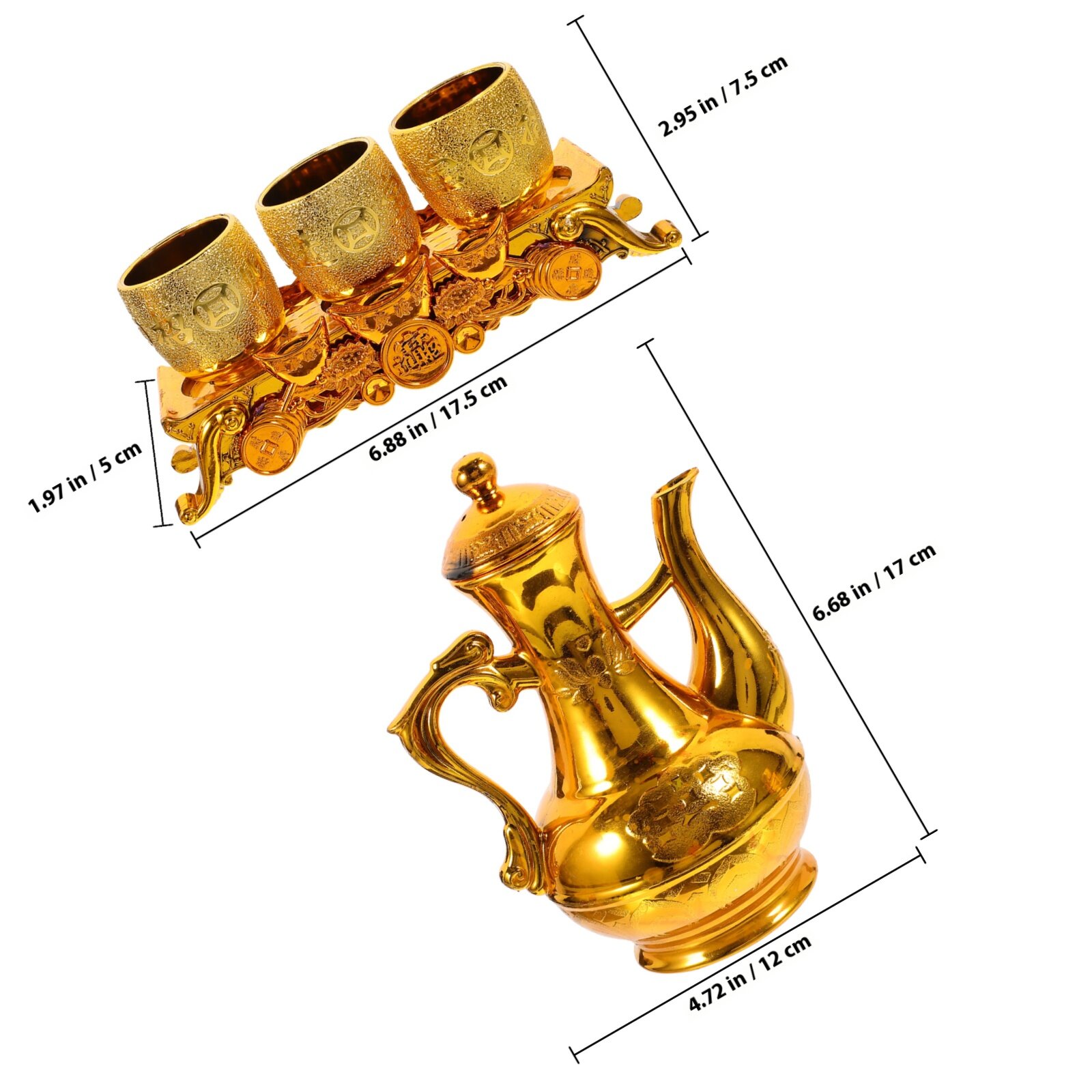 Набор Из 1 Шт Кубков Для Жертвоприношений Объемом 17.00X12.00X9.00Cm Золотой Цвет
