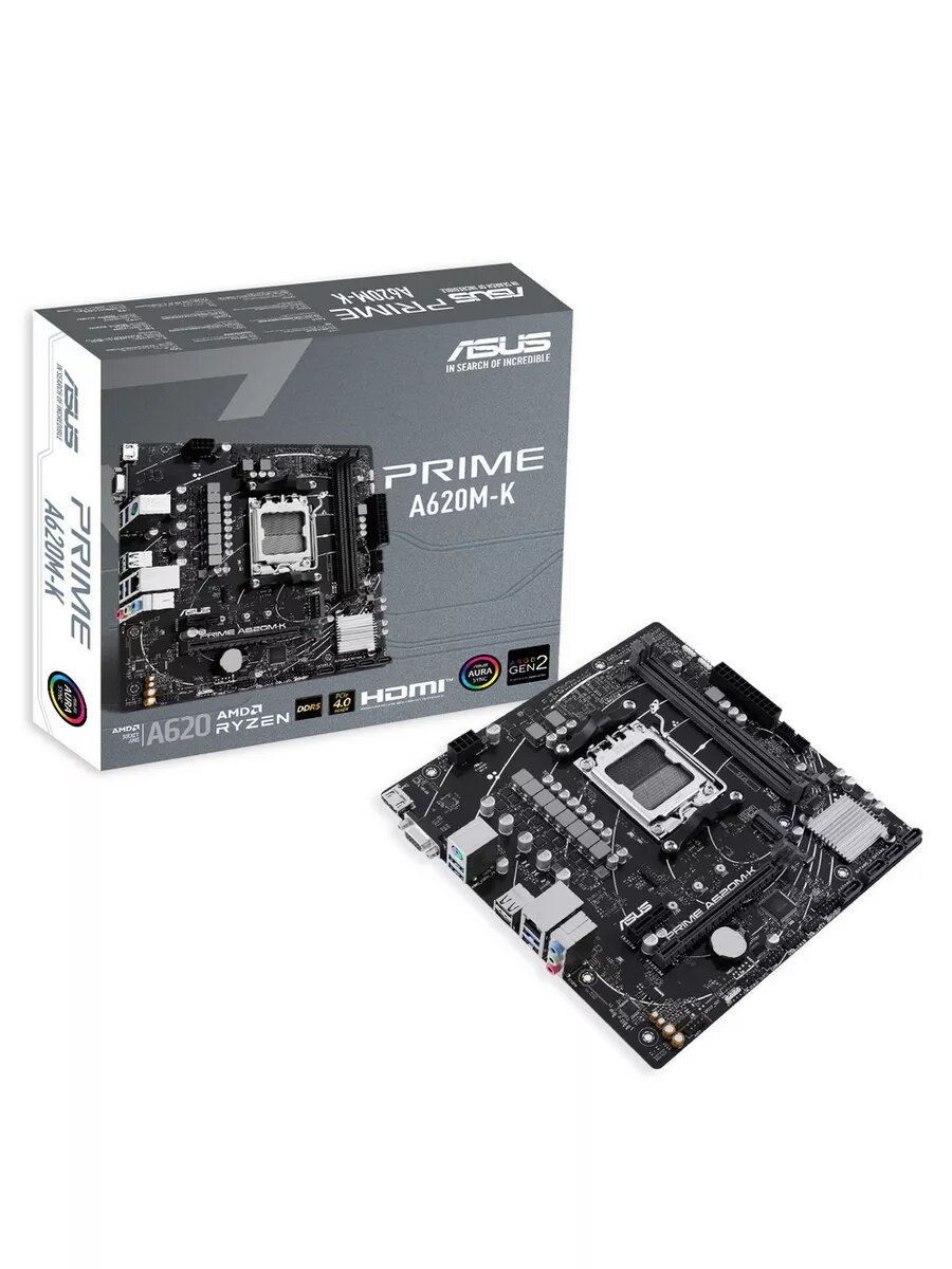 Материнская плата ASUS PRIME A620M-K, AM5, DDR5, microATX, черный