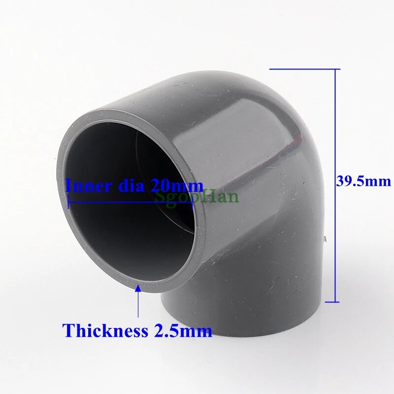 Угловой соединитель ПВХ 20mm, серый, 10шт