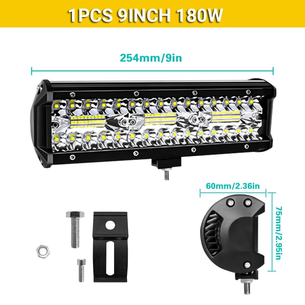 180W 9" LED Бар светодиодная панель