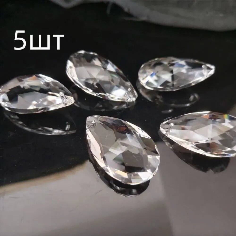 5шт 38 мм прозрачные хрустальные призмы граненые подвесные люстры кристаллы