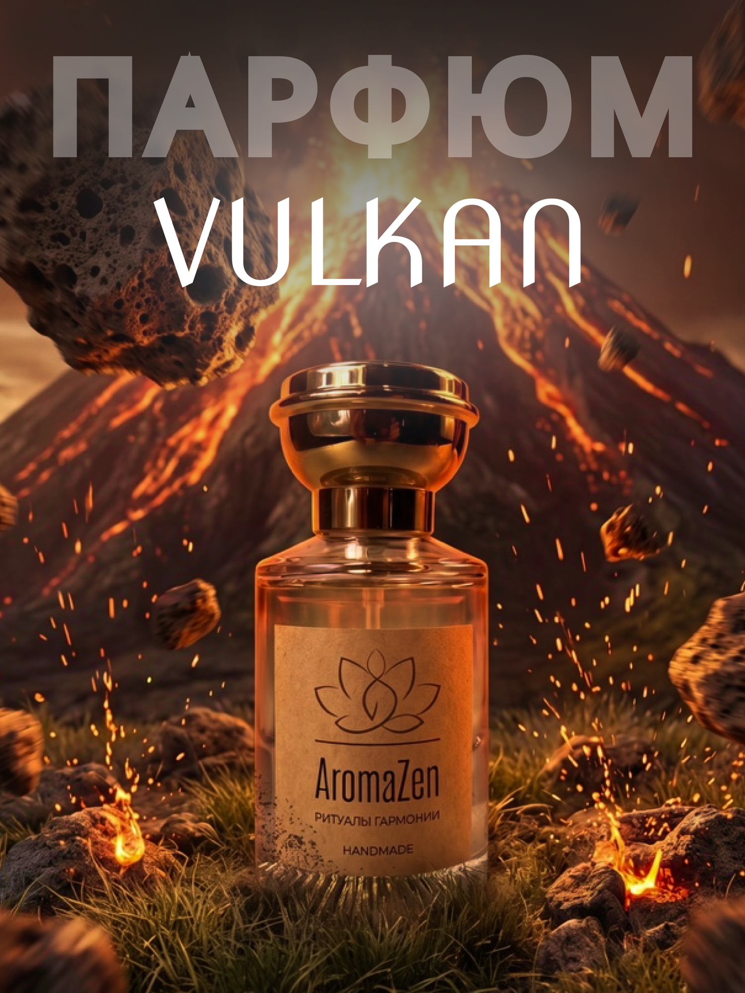 Арт парфюм "Вулкан", унисекс, яркий аромат, 30 мл / AromaZen