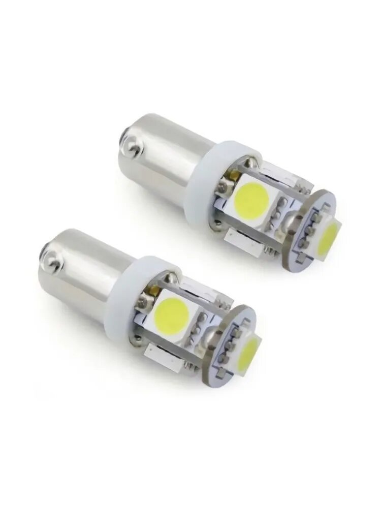 Лампочки светодиодные для автомобиля B008 Т8/белый/ (BA9S) 5SMD 5050, блистер 2 шт