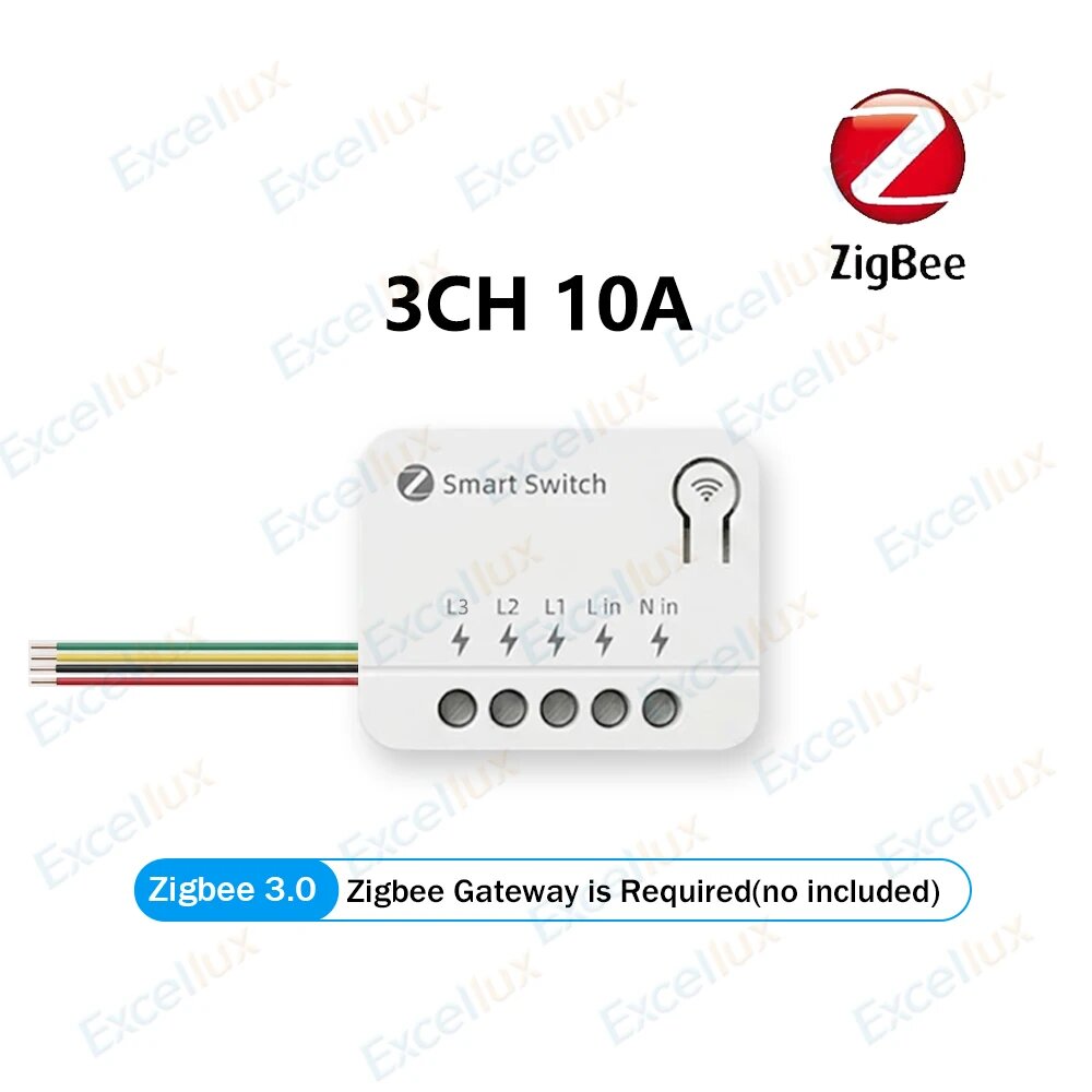 ZigBee умный выключатель 3CH 10A