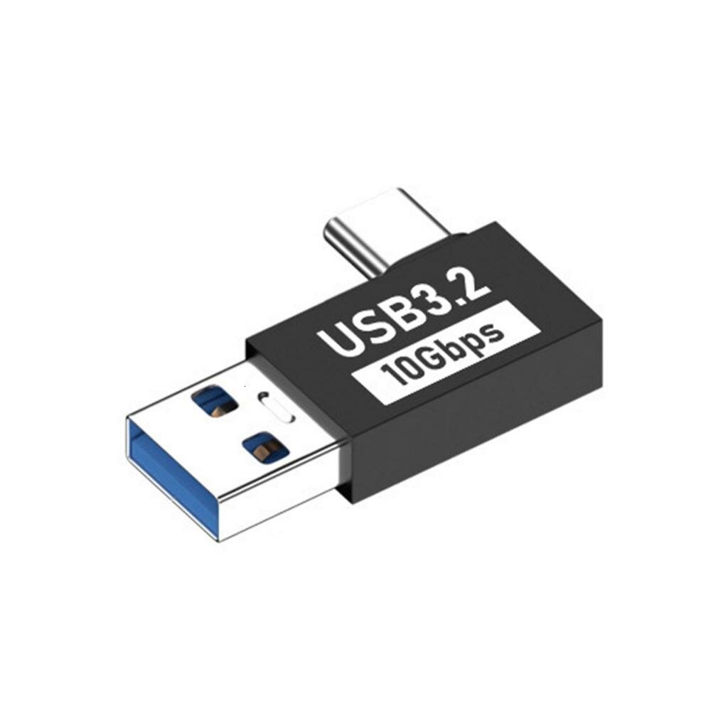 Кабель-адаптер USB-C — USB 3.1 (M/M), Боковой изгиб спереди синий