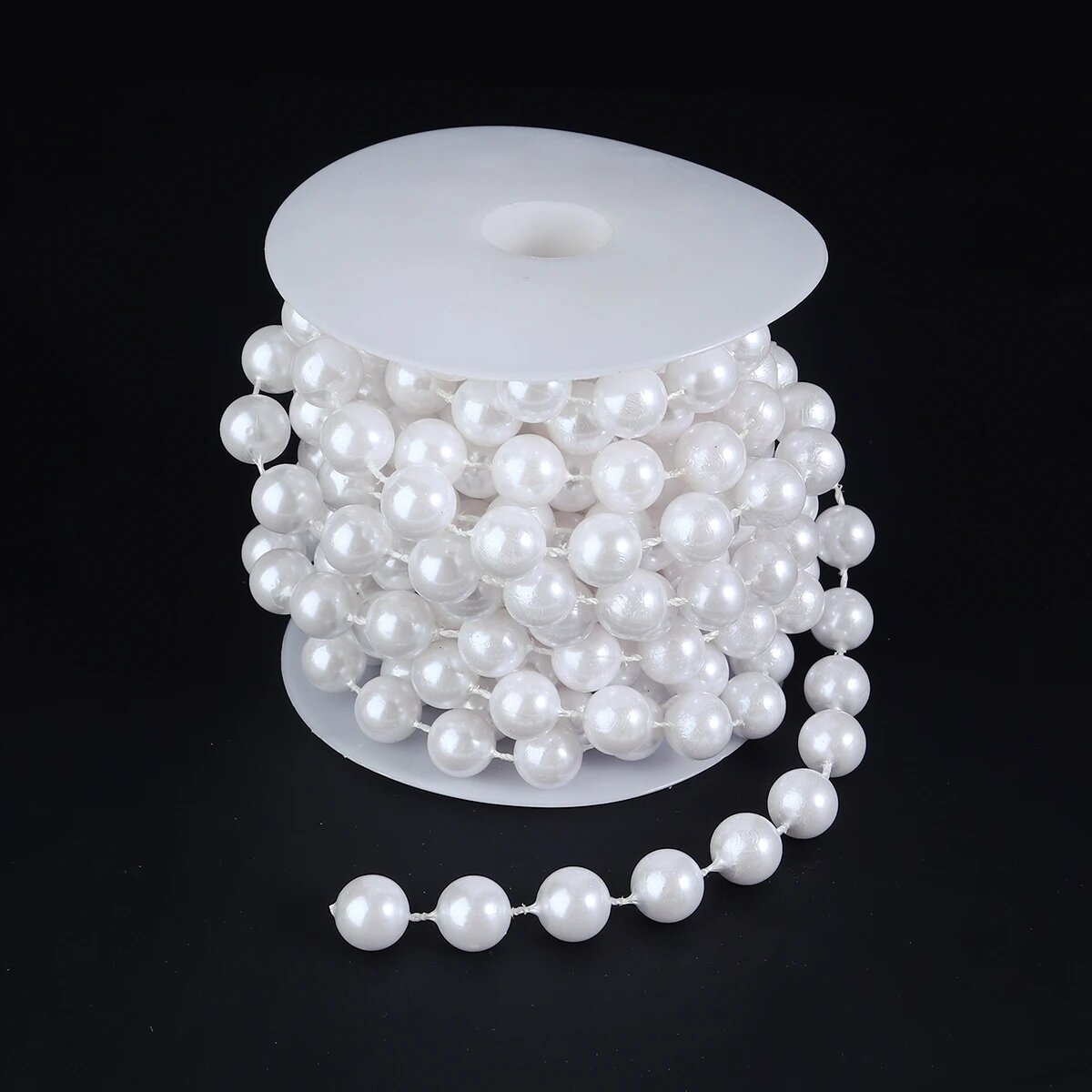 Хлопковая нить с имитацией жемчуга 5 ярдов white 12mm