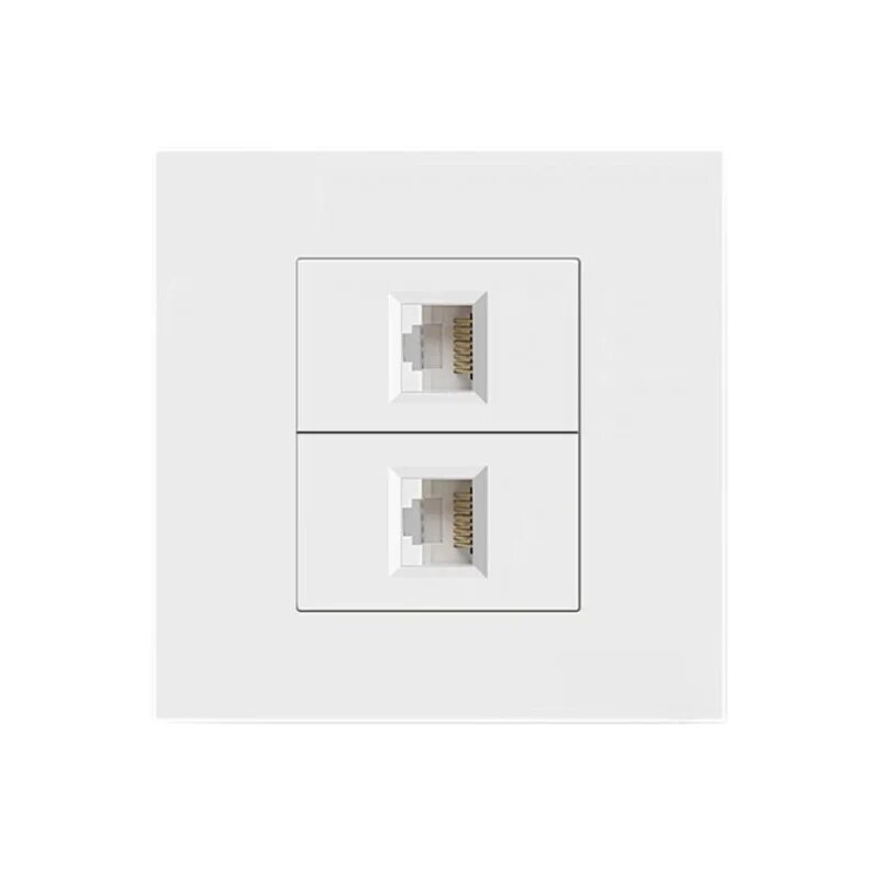 Розетка Ethernet CAT6, бежевая, 2 Port 86mm