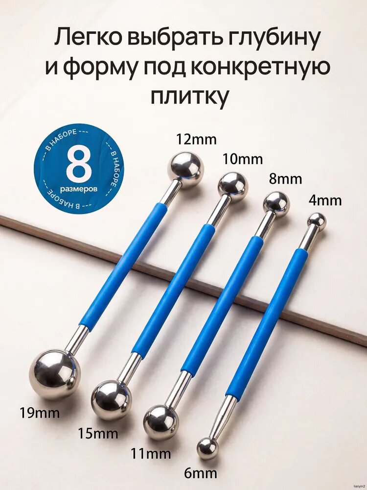 Набор инструментов для затирки плиточных швов, шпатель круглый