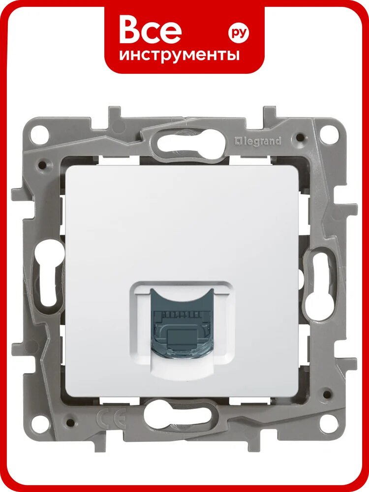 Розетка, Legrand, Legrand компьютерная RJ45 категория 6 UTP Legrand Etika белый