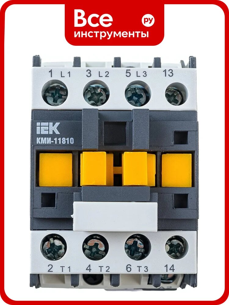 Контактор, IEK, IEK КМИ-11810, 18А, 400В, 1НО, ИЭК, KKM11-018-400-10, Дополнительные, технические