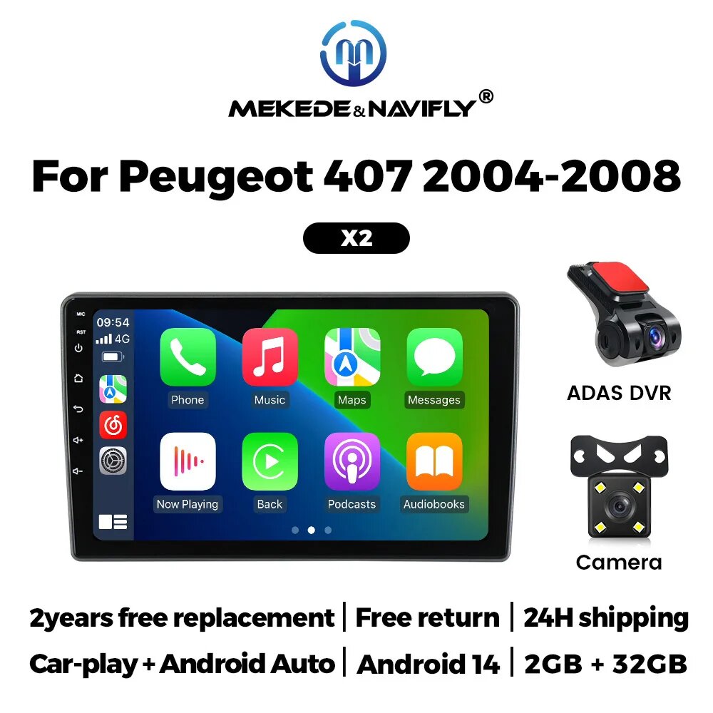 Автомобильная Мультимедийная Система MEKEDE Android Для Peugeot 407 CC SW PE15BK-9X2-B-10Y