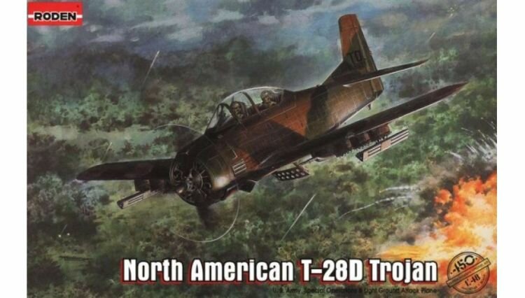 Сборная модель Самолёт North American T-28D Trojan (1/48) Roden 450