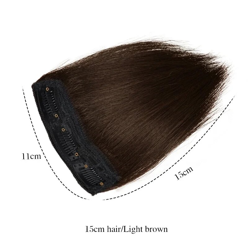 Невидимые накладки из натуральных волос 3 Clips A67-15-Light brown