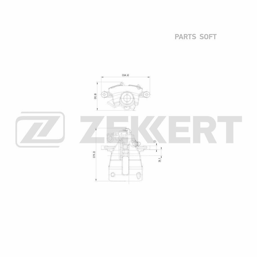 ZEKKERT BS-8333 Тормозной суппорт задний правый VW Transporter V VI 03- Multivan V VI 03- California V VI 09- ()