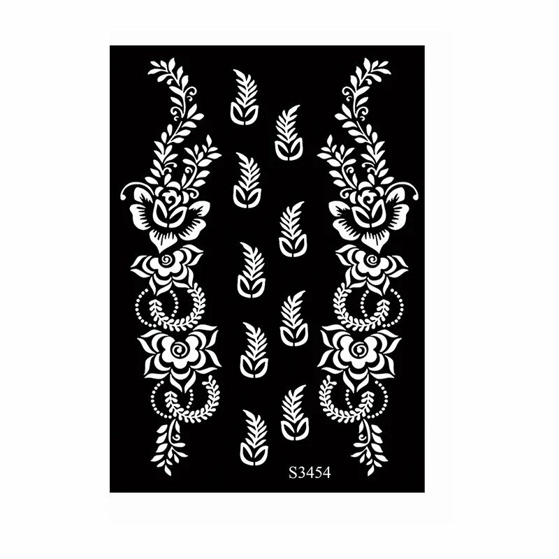 Многоразовые трафареты для татуировок хной Henna Tattoo Stencil S3454