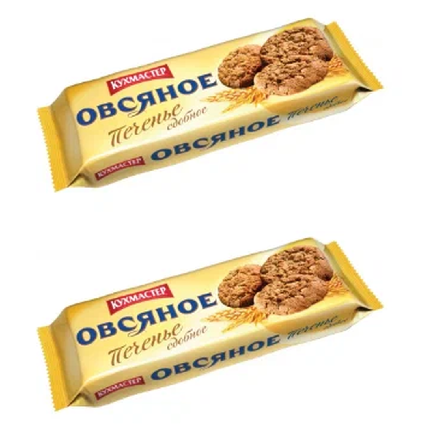 Печенье сдобное Кухмастер, Овсяное, пластиковый пакет, 270 гр, 2 штуки