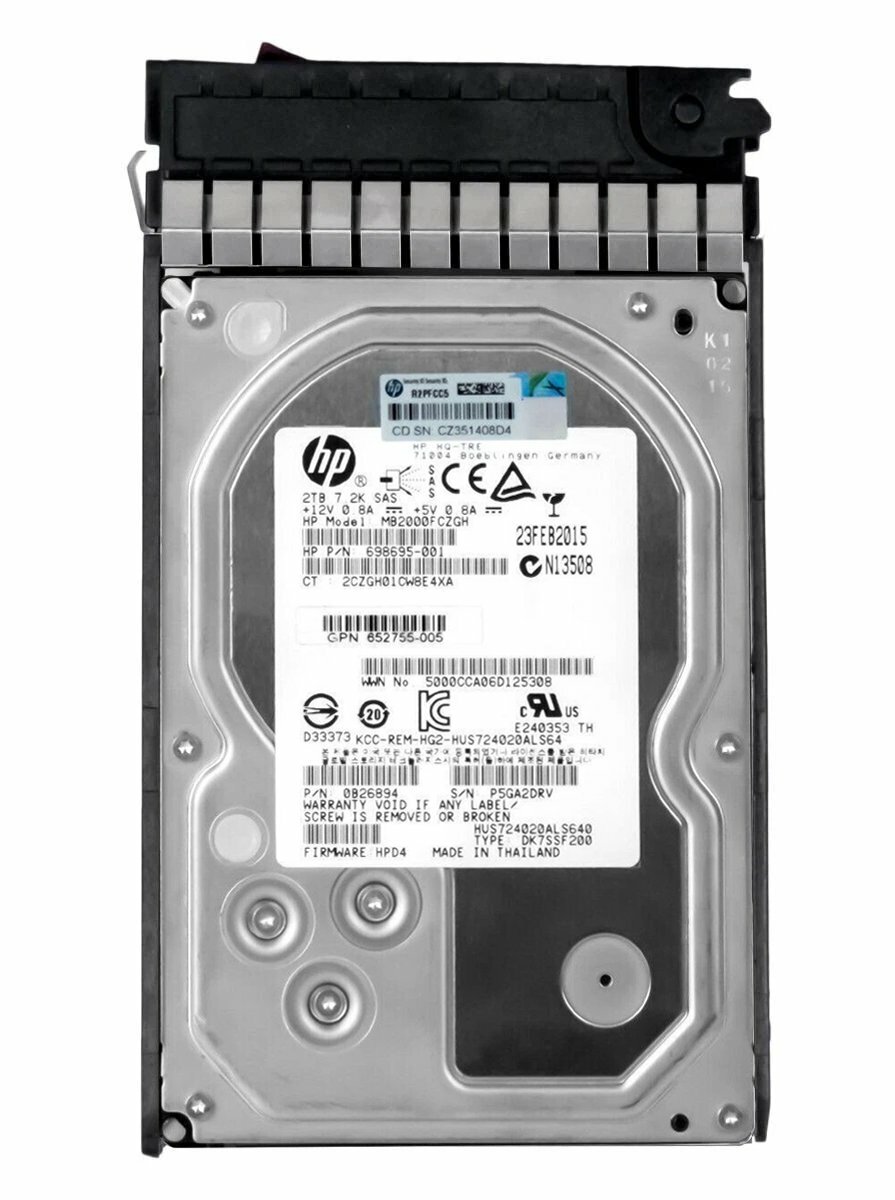 Жесткий диск HP 2Tb 7200 SAS 3.5" HDD 652755-005