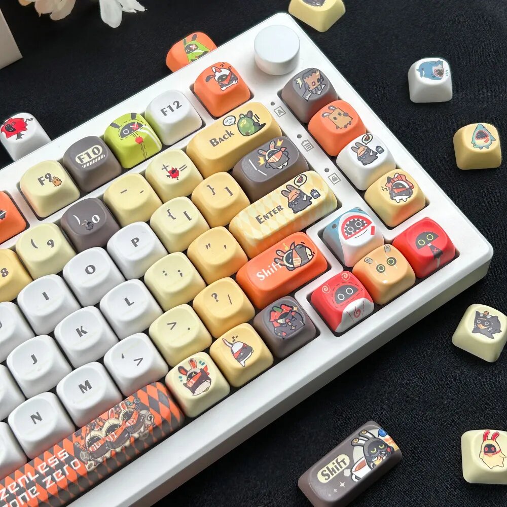 Клавиши Bangboo, мультяшные милые клавиши Zenless Zone Zero из аниме-игры, профиль MOA, индивидуальные механические клавиши PBT с термосублимацией