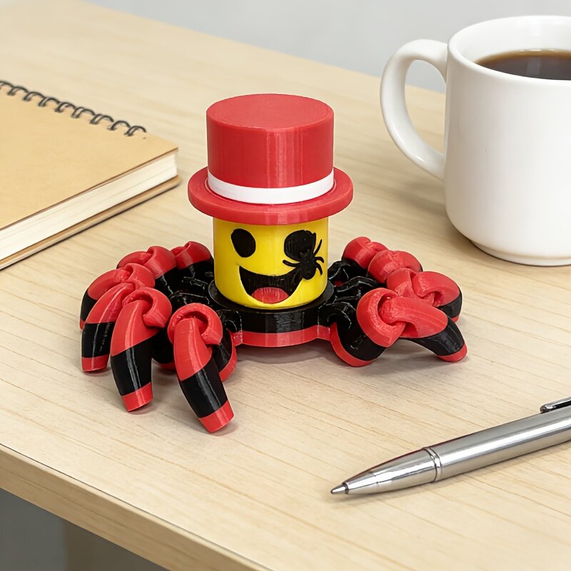 Миниатюрная скульптура "SPIDERINI-ROBATE A BRAIROT" черно-красного цвета из пластика, настольное украшение в классическом аниме-стиле, без батареек.
