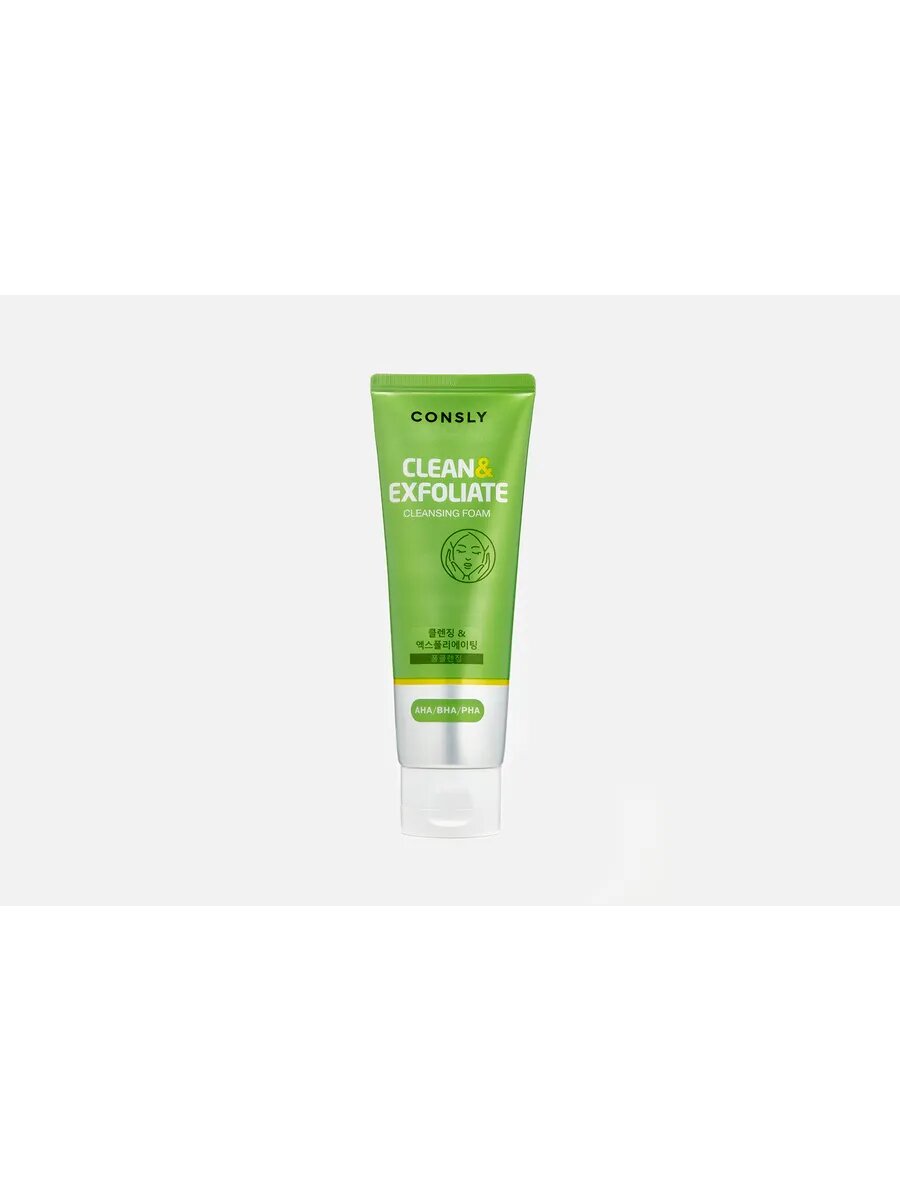 Пенка для умывания отшелушивающая с AHA, BHA, PHA кислотами CONSLY Clean&Exfoliate 120 мл