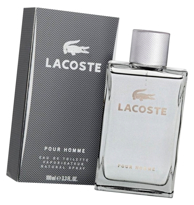 Мужские Серые духи Lacoste Pour Homme туалетная вода 100 мл / Пур Хом