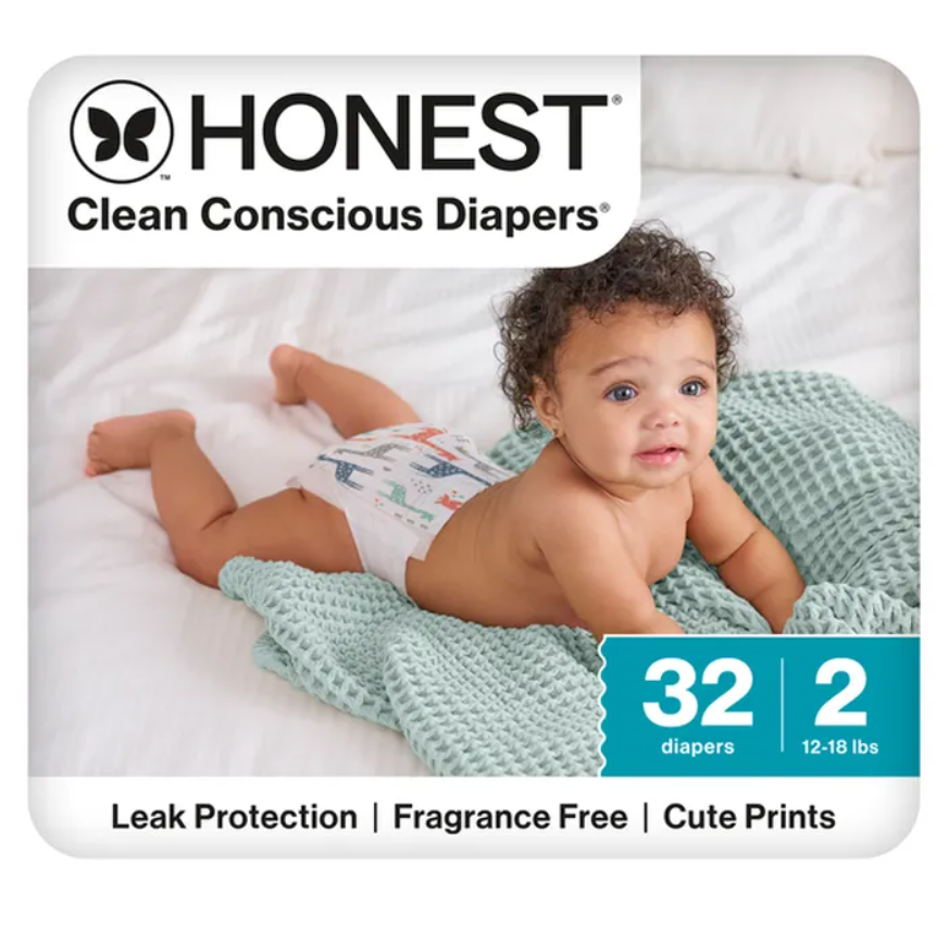 The Honest Company, Clean Conscious Diapers, подгузники для детей, размер 2, 6-9 кг, 32 штуки в упаковке