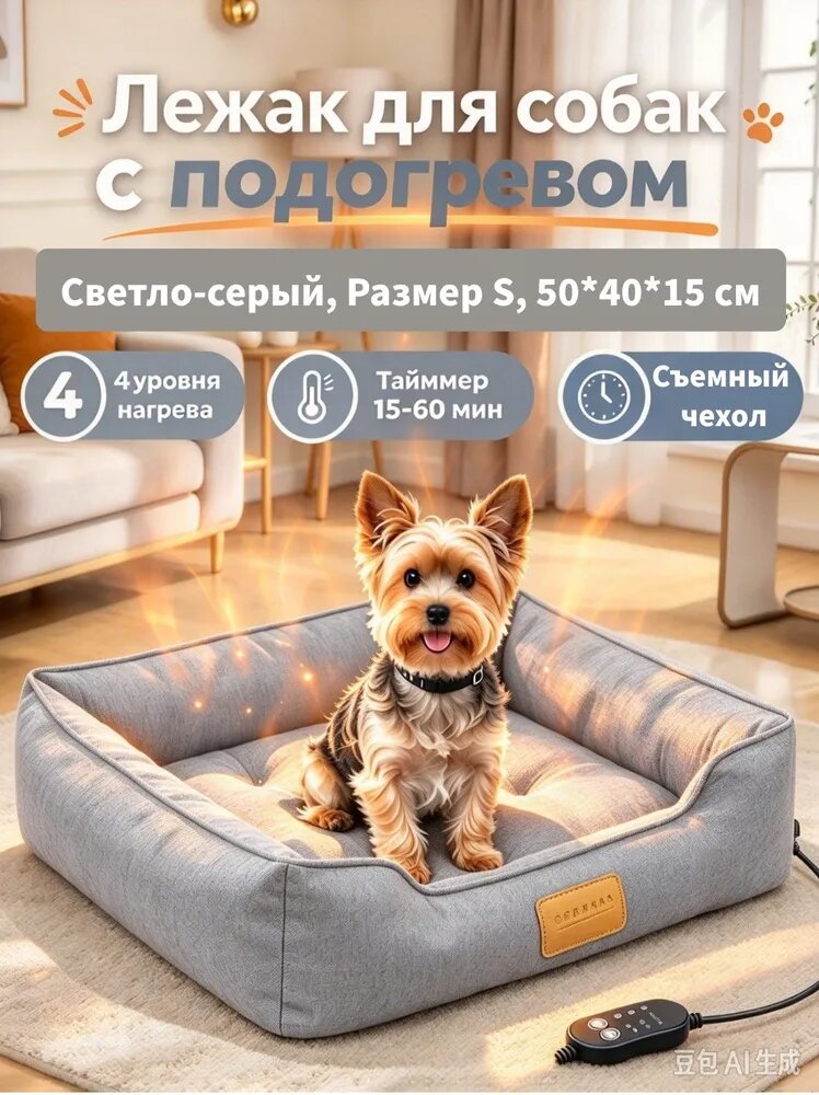 Коврик с подогревом для животных, лежанка для кошек мягкая, лежак для собак с подогревом, электрическая лежанка для питомца с терморегулятором