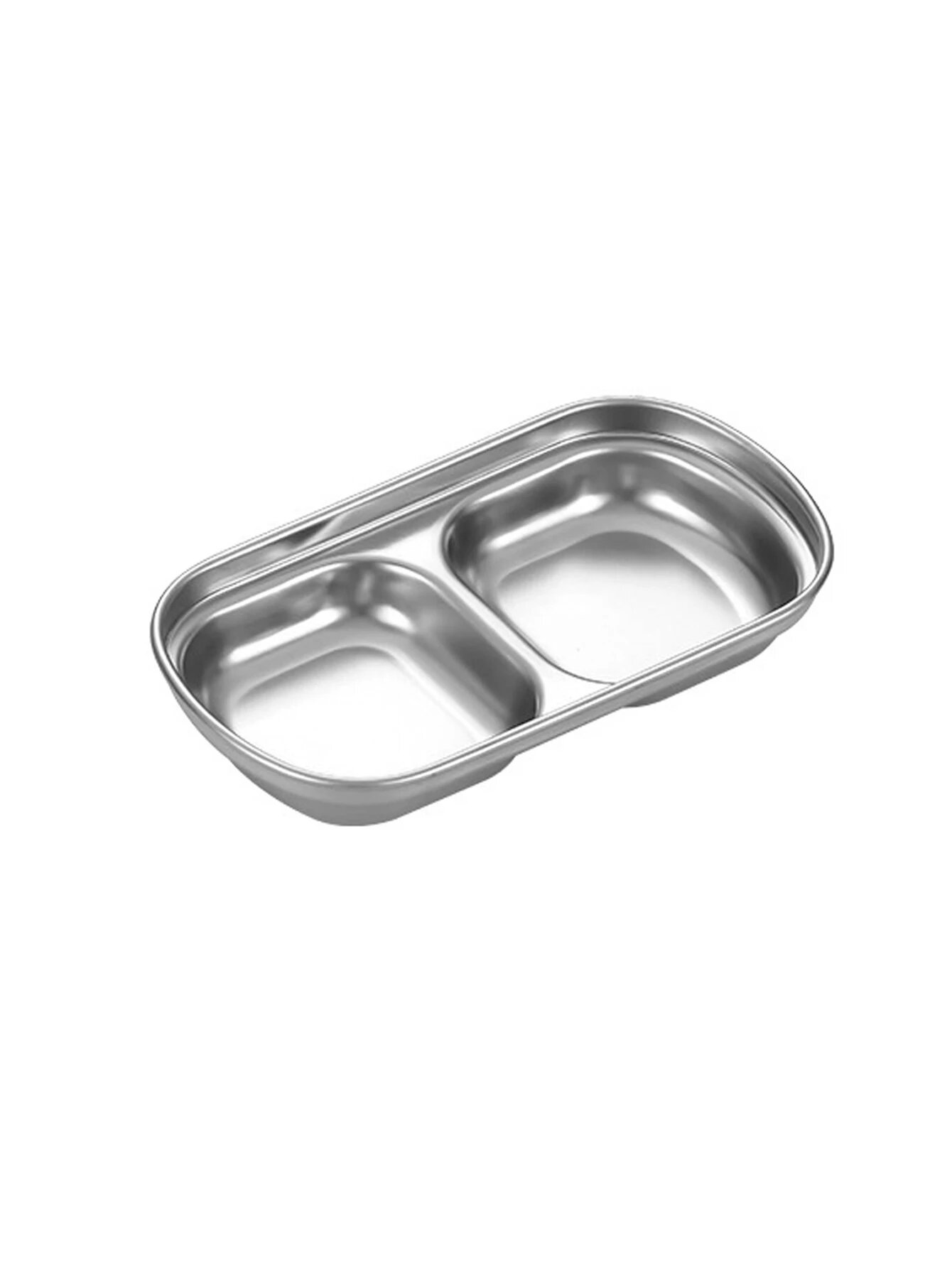 Миска для соусов из нержавеющей стали 1Pcs-Silver 2 Disc