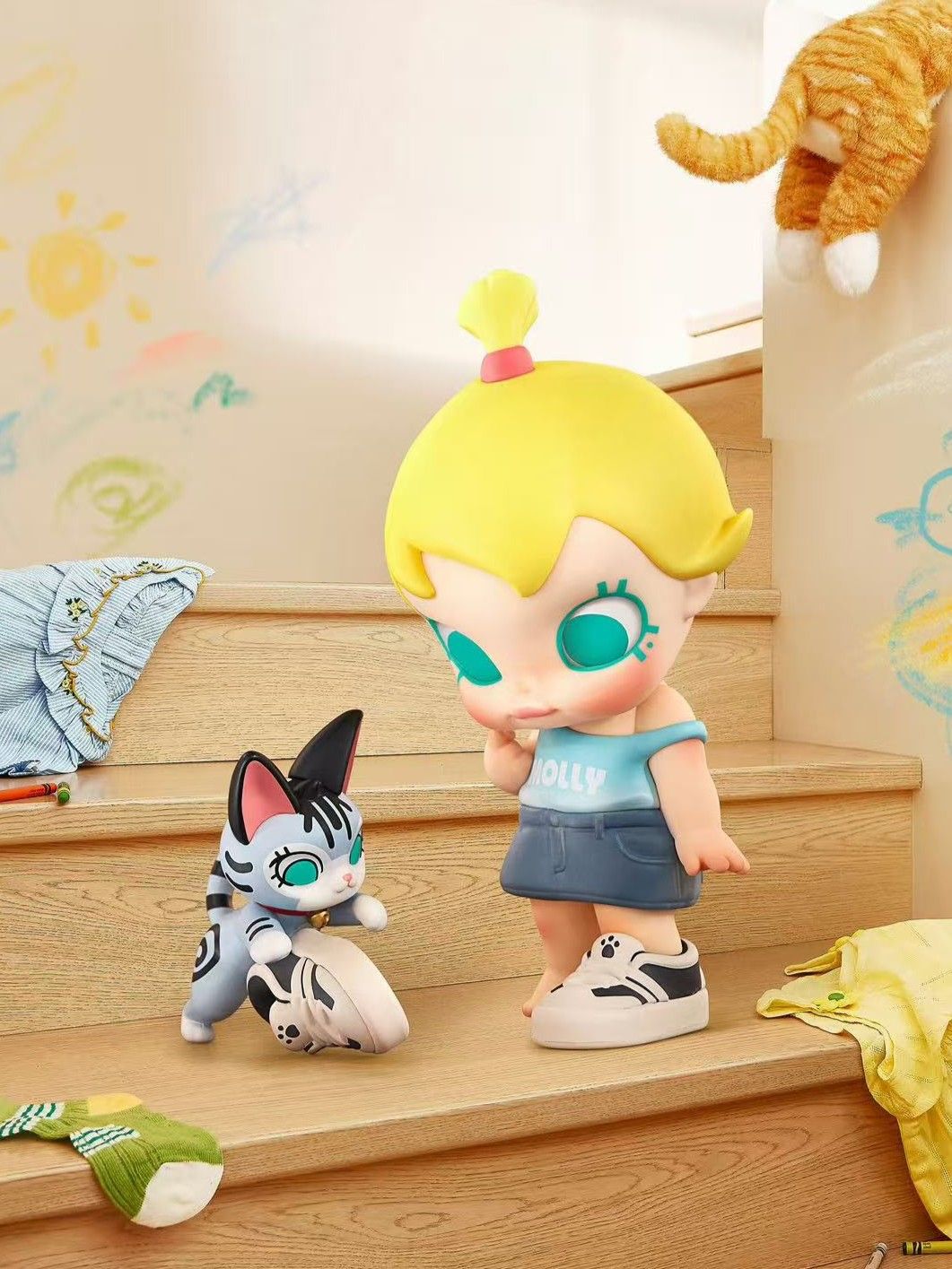 Pop Mart Игрушки для слепой коробки BABY MOLLY и Котёнок серии Игрушка-сюрприз