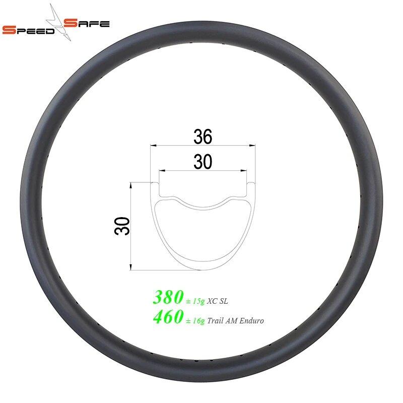 Speedsafe 29er MTB XC SL 460g MTB AM ENDURO, Asymmetric, Tubeless (Tapeless), 32H UD matte