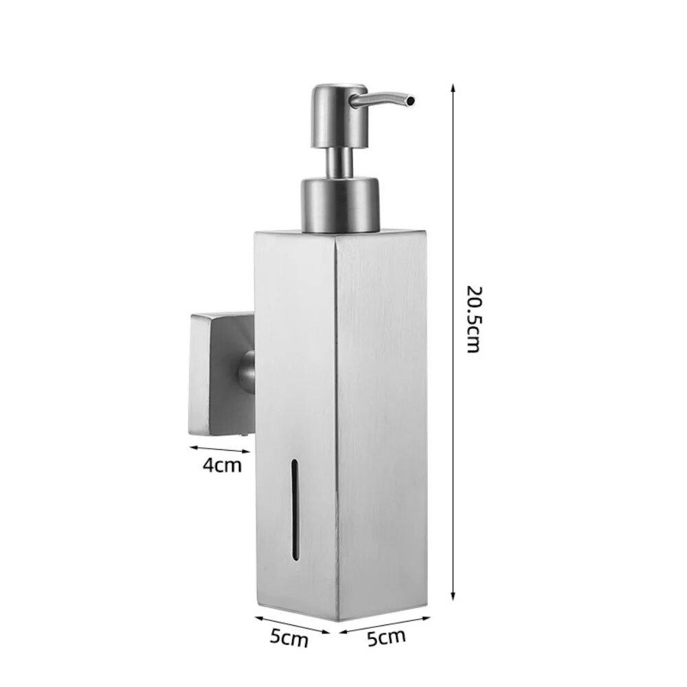 Матовый черный диспенсер для жидкого мыла ELLEN HOMEDECOR Wall Square Brushed