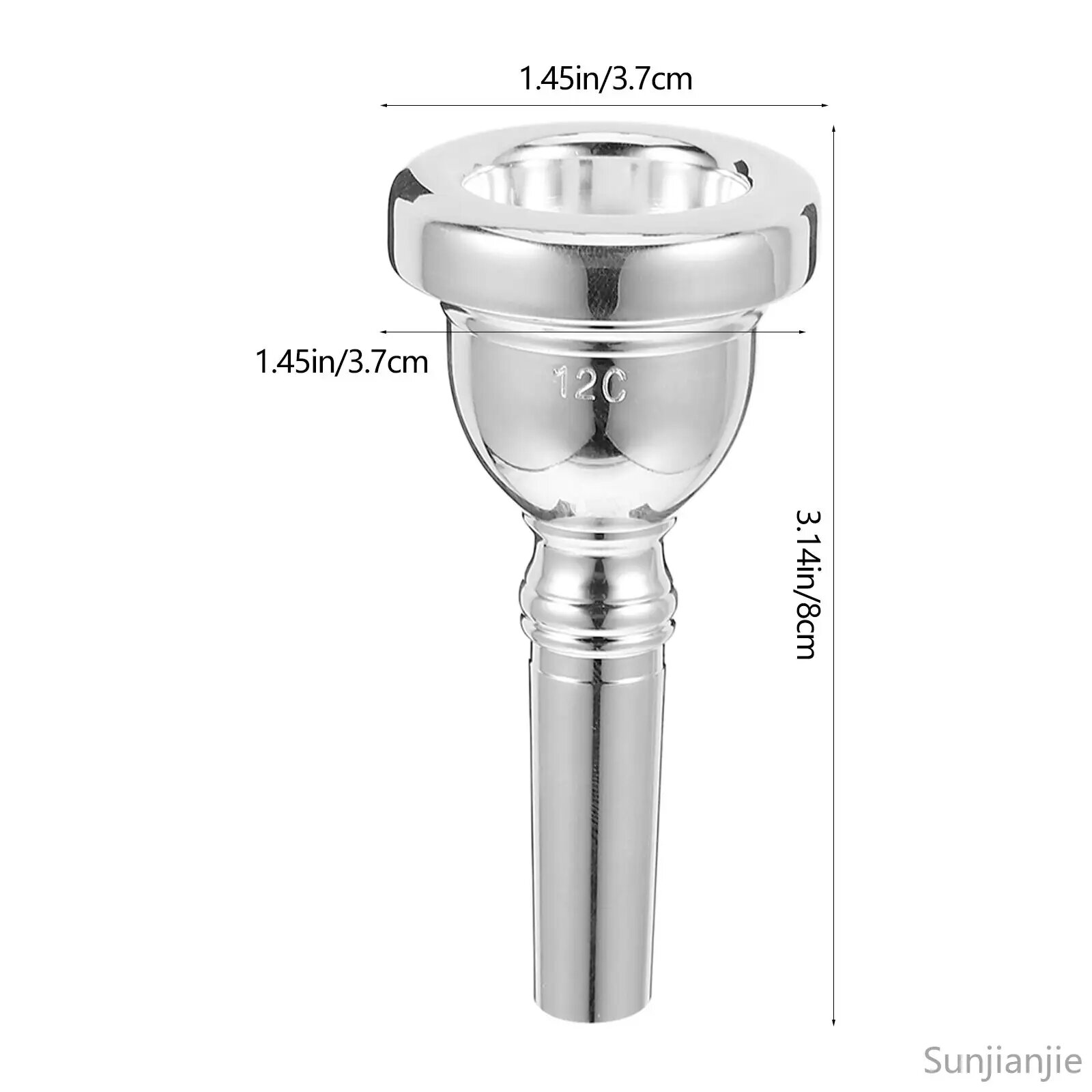 Серебристая Гармошка Для Альтового Тромбона 12C Размер 8.00X3.70X3.70CM