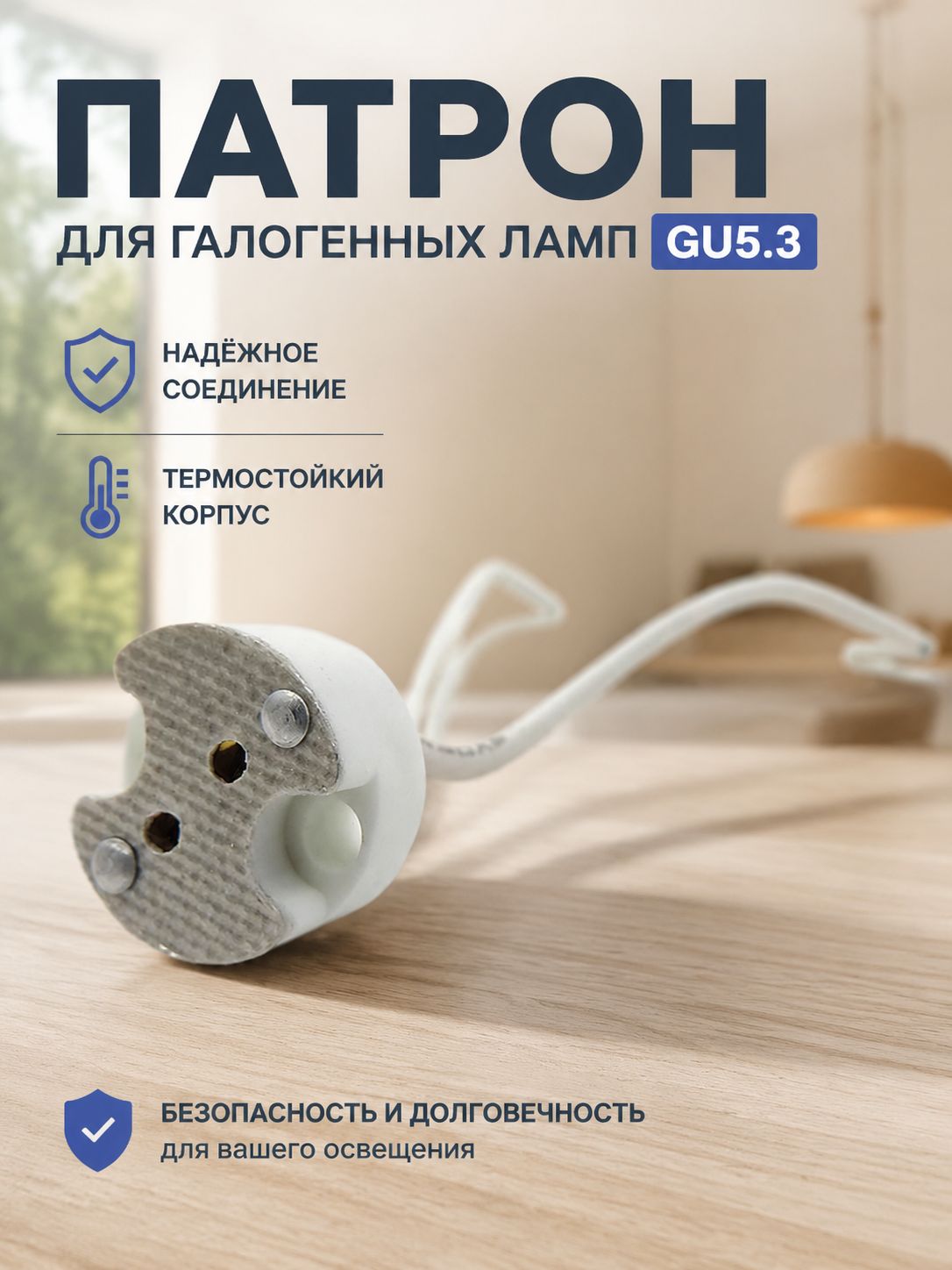 Патрон для лампы, Цоколь: MR16, 100 Вт, Галогенная, Люминесцентная (энергосберегающая), 10 шт.