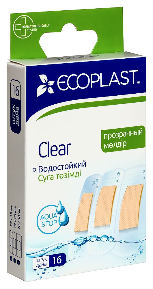 Ecoplast набор пластырей медицинских полимерных clear 16 шт.