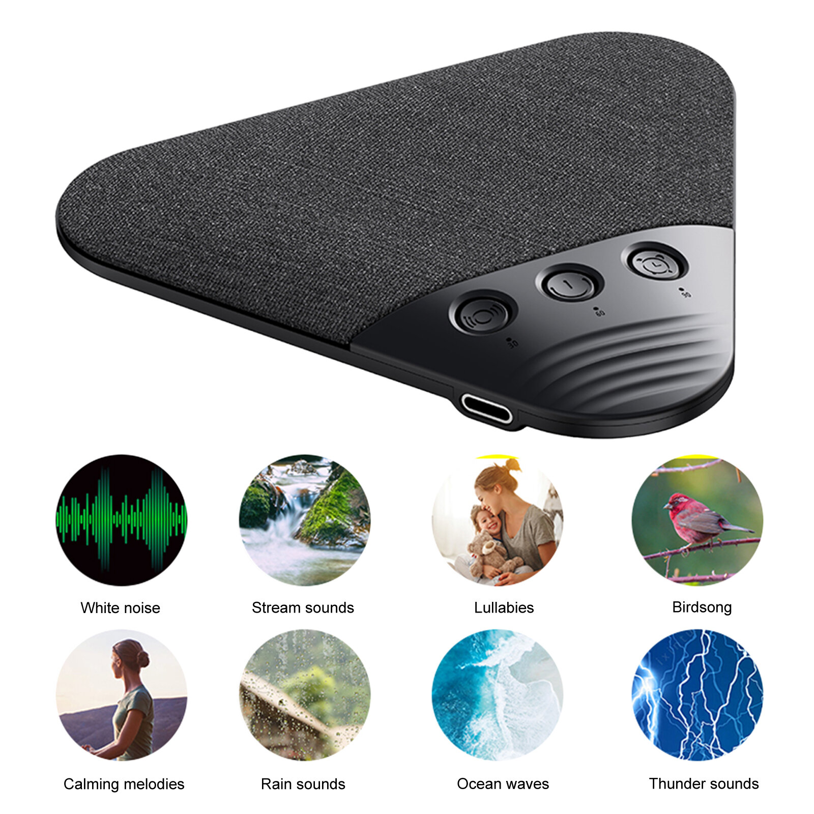 Портативная подушечная акустическая система V3 Pro Max с Bluetooth 5.4, таймером и белым шумом