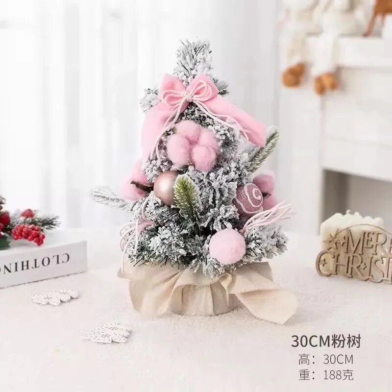 Декоративная елочка Розовый, высота 30 см, ПВХ, для дома и офиса