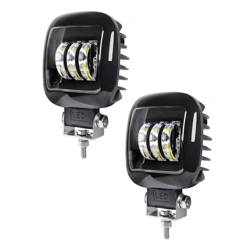 Автомобильная светодиодная LED фара квадратная, противотуманная фара, дневные ходовые огни, дополнительная фара 30 Вт, 2 шт белый свет 12-24V