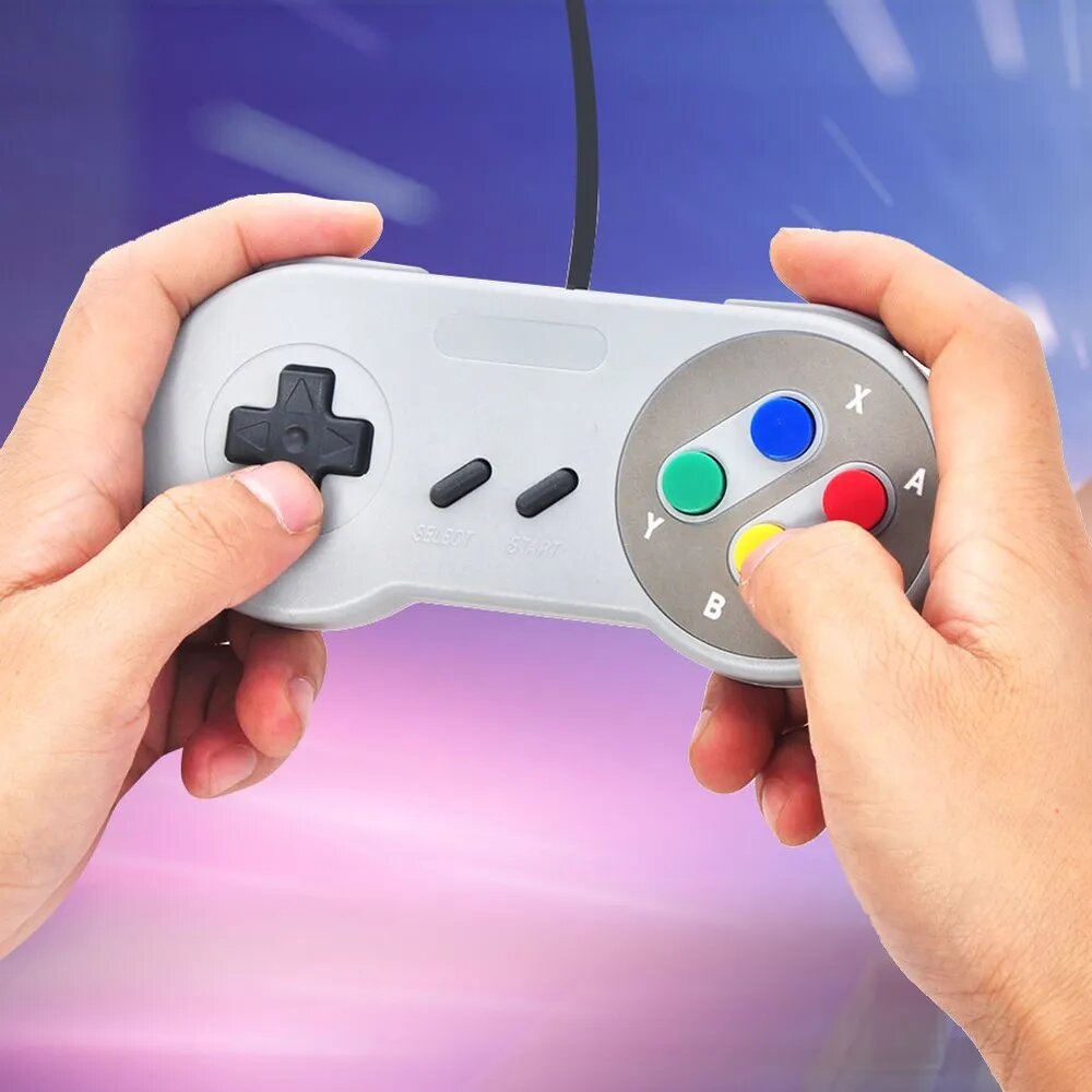 Игровой контроллер Nintendo SNES с USB-подключением и крестообразным джойстиком