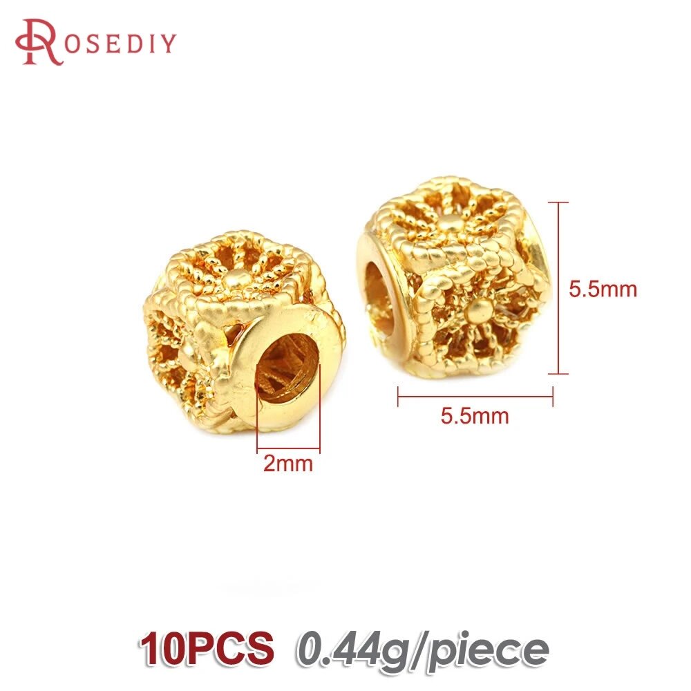 50шт Rosediy серебристые бусины 5 мм, 3 мм отверстие