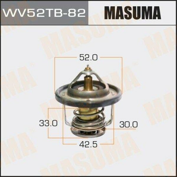 Термостат MASUMA WV52TB-82 82 C Honda Freed, Stream, Toyota Altezza, Bb, Belta, Chaser, Coaster, Cresta, Crown, Dyna, Hiace, Hilux, Land Cruiser, MarkII, VItz