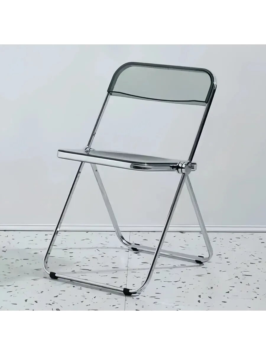 Прозрачный складной стул, для дачи, Для дома, светло-серый, 41*41*76 cm