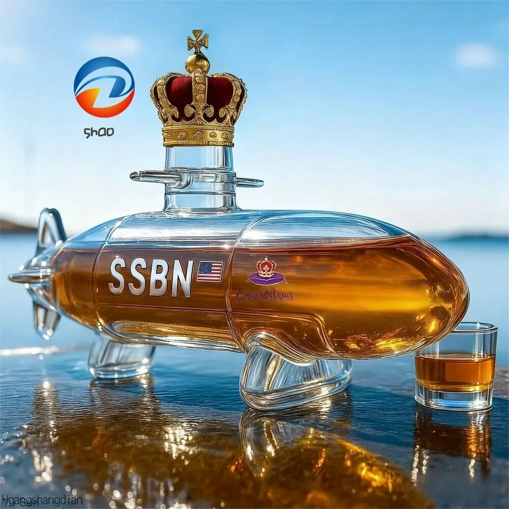 Бутылка Декоративная бутылка в форме подводной лодки, 0.3 л, 1 шт