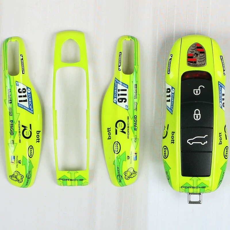 Старая версия дизайн чехла с Зеленым Стрелой для ключа от Porsche Panamera Cayenne Macan